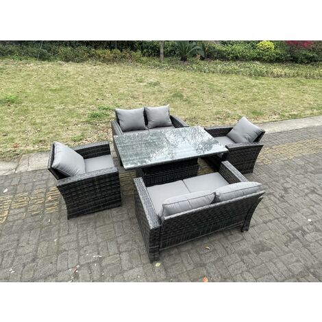 Fimous Rattan Outdoor Furniture Adjustable Rising Lifting Rectangle ...