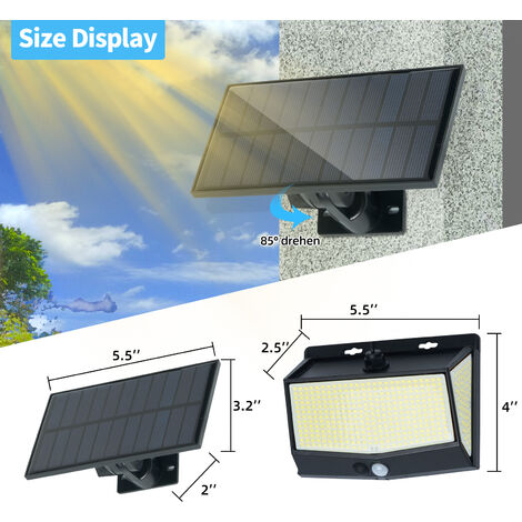 COMELY 468 LED de luz solar al aire libre con sensor de movimiento 3 ...