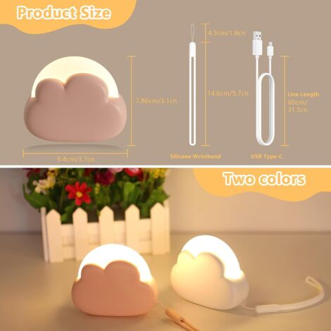 COMELY Set aus 2 wiederaufladbaren LED-Nachtlichtern für Kinder, USB ...