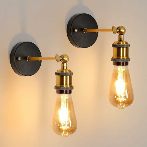 COMELY Set di 2 pareti murali E27 Vintage Industriels 270 ° avanzato in ...