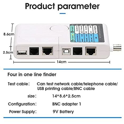 COMELY Testeur di Cavi di Rete RJ11 RJ45 USB BNC per Tracciamento di ...