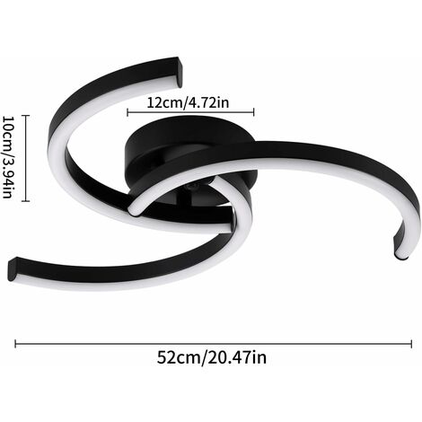 GOECO Luminare Plafone a LED Moderno, Plafone 24W 52cm, Lampada da ...