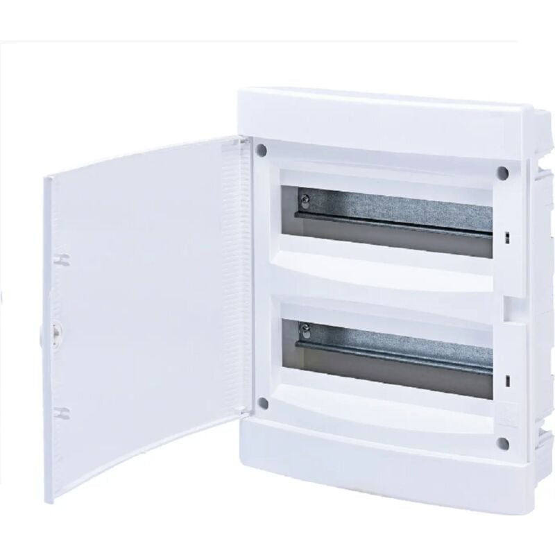 Coffret électrique ENCASTRE 24 modules 2 rangées avec porte pleine ...