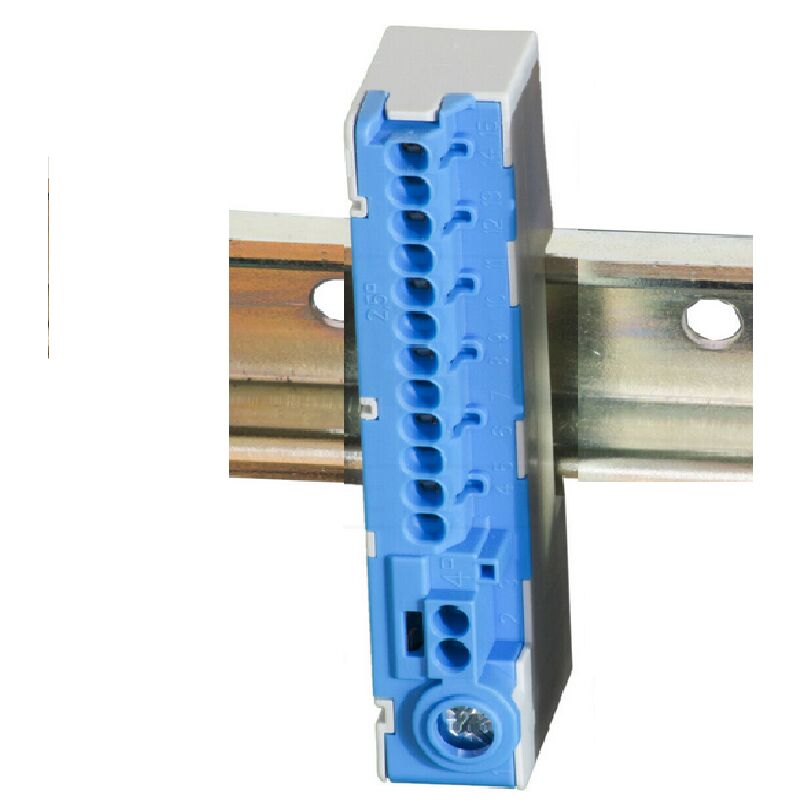 Bornier Barrette bleu - 80A - raccordement automatique 15 trous ( 12x1 ...