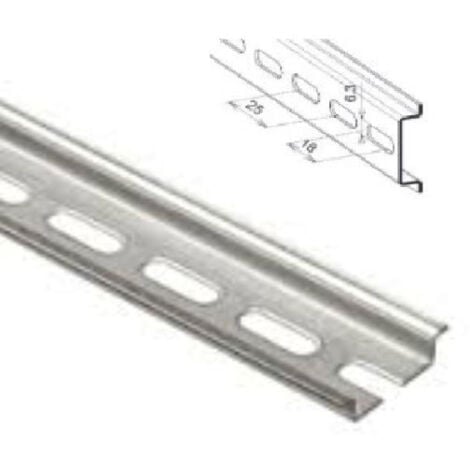 Rail din Oméga perforé longueur 200 mm hauteur 7,5 mm