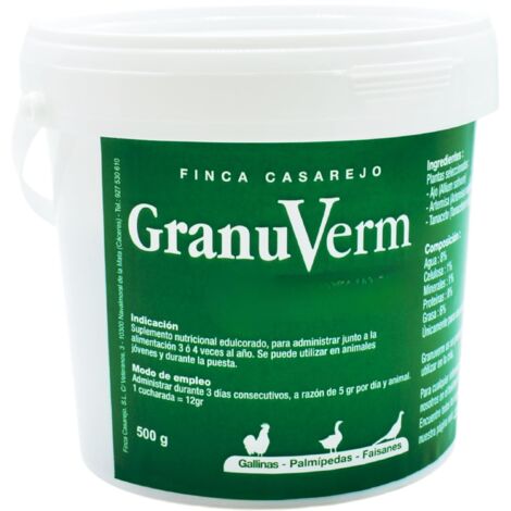 Granuverm 500g – Complemento nutricional granulado para gallinas, patos y otras aves – Apoyo ...