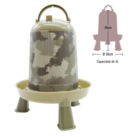 Pack Comedero y Bebedero con Patas para Gallinas y Otras Aves – Capacidad 2Kg / 3L – Tolva y ...