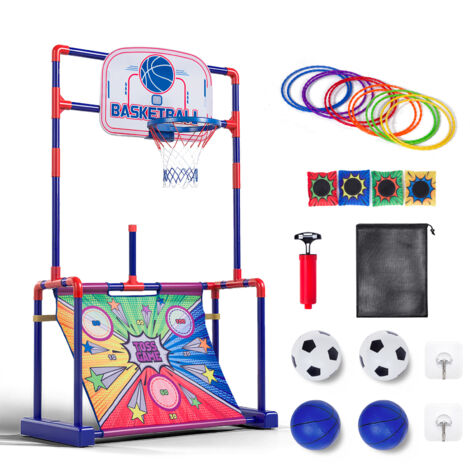 Todeco 4-in-1 Kinder-Sportspielset 3-12 Jahre, 120cm LED-Scoreboard ...