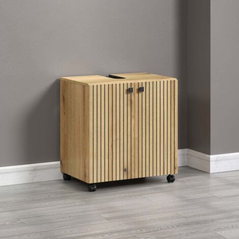 Mueble bajo lavabo con ruedas 2 puertas L60 cm - PUREBLISS