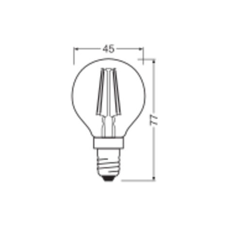 OSRAM SUPERSTAR+ CLASSIC P FIL 40 LED-Lampe, E14, Miniballform, 2,5W, 470lm, 2700K, warmweißes ...
