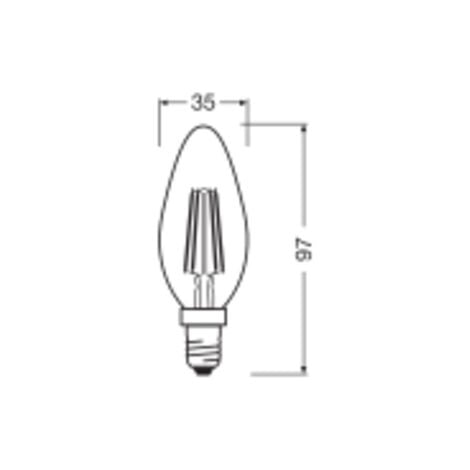 OSRAM SUPERSTAR+ CLASSIC B FIL 40 LED-Lampe, E14, Minikerzenform, 2,5W, 470lm, 2700K, warmweißes ...