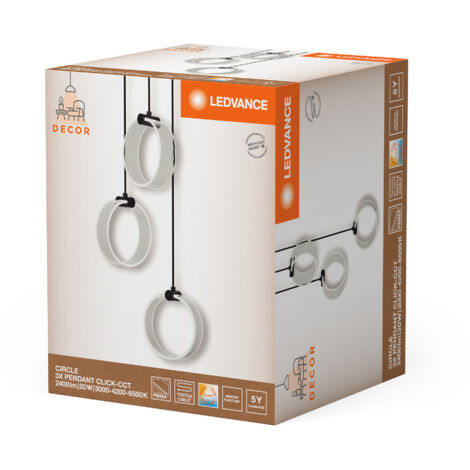 LEDVANCE Decor Circle 3XPendant PL 20W Click CCT Black
