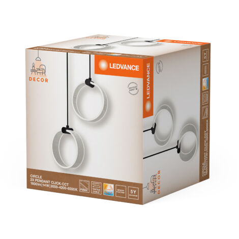 LEDVANCE Decor Circle 2XPendant PL 14W Click CCT Black