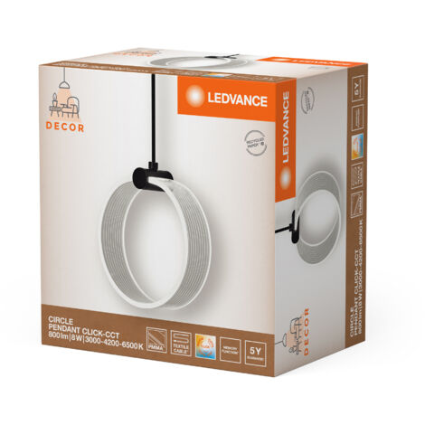 LEDVANCE Decor Circle 1XPendant PL 8W Click CCT Black