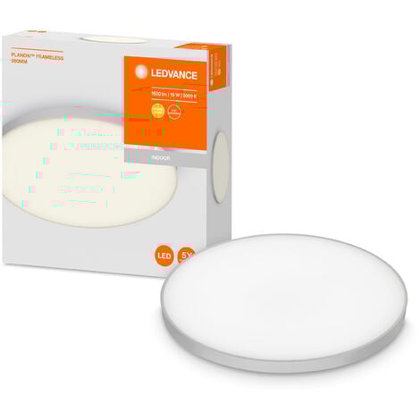 LEDVANCE LED Wand-und Deckenleuchte, Rahmenlose Panel Leuchte für Innen, Warmweiß (3000K), 19W ...