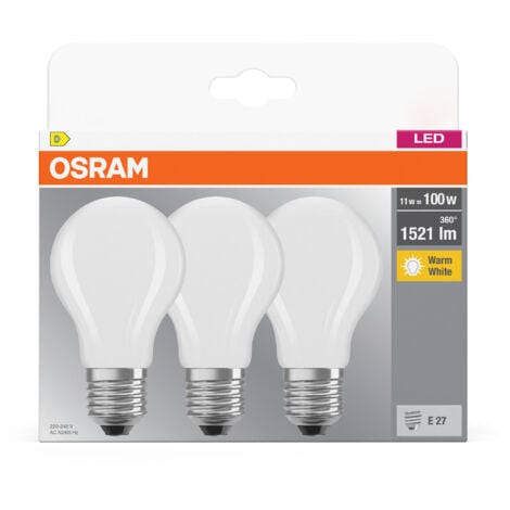 OSRAM LED BASE Classic A100, matte Filament LED-Lampen aus Glas für E27 Sockel, Birnenform ...