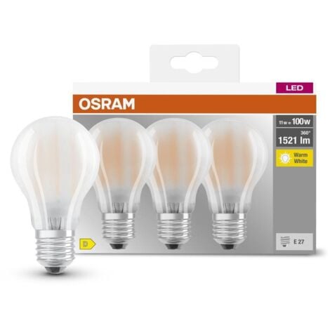 OSRAM LED BASE Classic A100, matte Filament LED-Lampen aus Glas für E27 Sockel, Birnenform ...