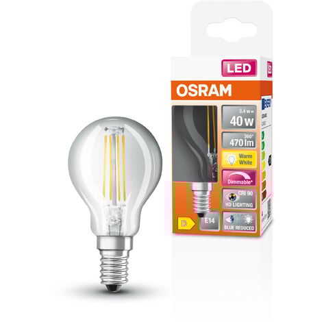 OSRAM Superstar dimmbare LED-Lampe mit besonders hoher Farbwiedergabe (CRI90) für E14-Sockel ...