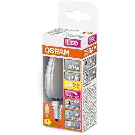 OSRAM Superstar dimmbare LED-Lampe mit besonders hoher Farbwiedergabe (CRI90) für E14-Sockel ...
