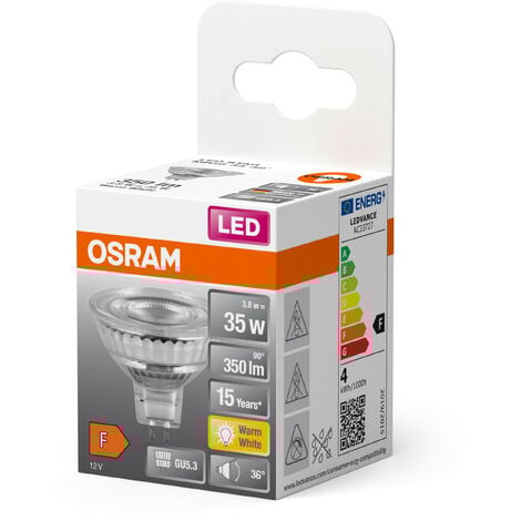 OSRAM Star Reflektor LED-Lampe für GU5.3-Sockel, klares Glas ,Warmweiß (2700K), 345 Lumen ...