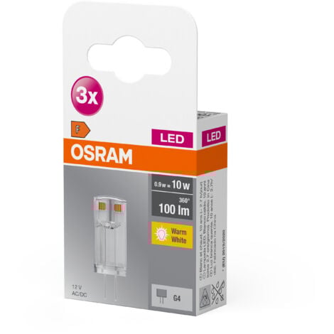 OSRAM LED BASE PIN G4 12 V / Lampada LED: G4, 0,90 W, 10W equivalenti ...