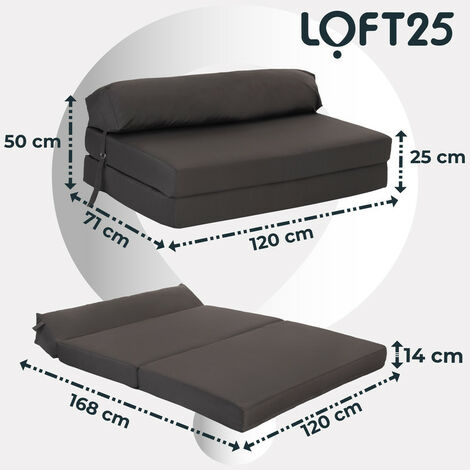 Loft 25 - Double Folding Mattress for Living Room, Lightweight Camping ...