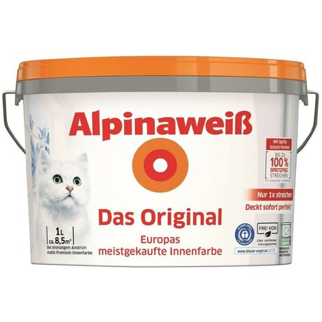 Alpinaweiß Das Original Spritzfrei 1,0 Ltr. Wand- und Deckenfarbe