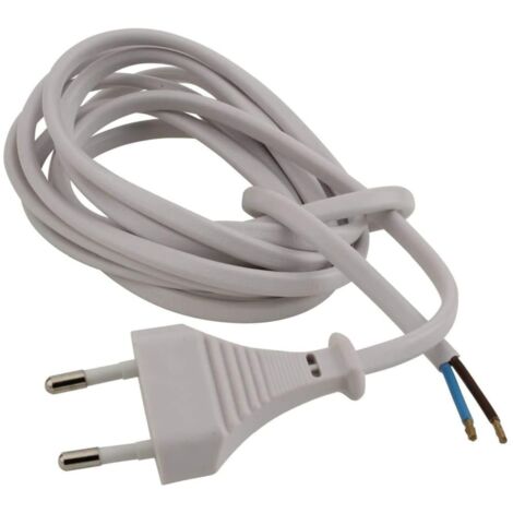 UNITEC Euro-Zuleitung H03VVH2-F, 2x0,75mm2, weiß, 2m