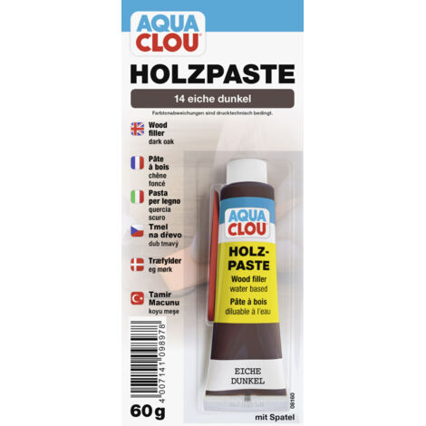 CLOU Aqua Clou Holzpaste 14 Eiche Dunkel mit Spatel 60g