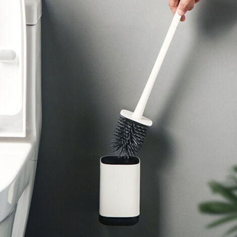 Silicone Toilet Brush Set Toilet Bowl Cleaning Brush Set TPR Soft Bristle Toilet Bristle Brush for