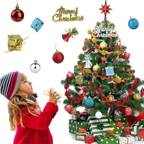 32 pcs Christmas Tree Ornament Balls Christmas Tree Decoration Christmas Small Drums Gift Box Letter Card