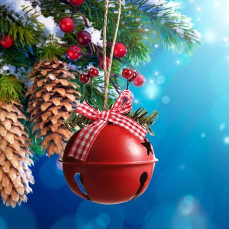 Christmas Bell 6PCS Metal Christmas Tree Decorations Set Metal Bell Hanging Ornaments Ornament Bell for Christmas