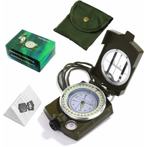 Green Compass, Sighting Compass Military Compass Geology Camping ...