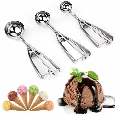 Ice Cream Scoop, Cookie Scoop, Stainless Steel Melon Baller Ice Cream Scoop for Cookies and ...