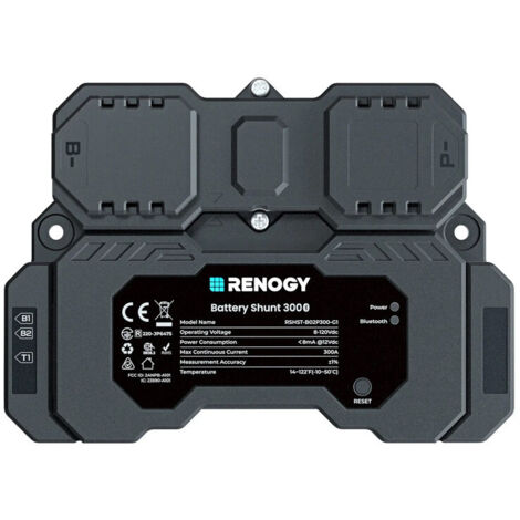Renogy Battery Shunt 300, Remote Battery Monitoring, Range 8V-120V up ...