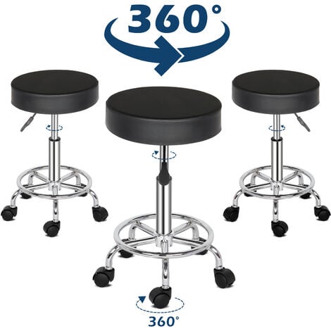 Swivel Stool Height Adjustable 360 Rotation Chair Office Round Bar ...