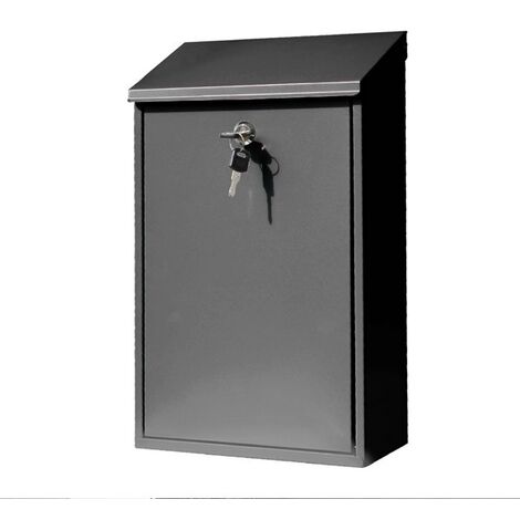 Lockable Post Boxes Outdoor Galvanized Mailbox Letter Box Black 422713cm