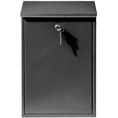 Lockable Post Boxes Outdoor Galvanized Mailbox Letter Box Black 422713cm