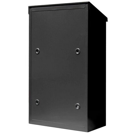 Lockable Post Boxes Outdoor Galvanized Mailbox Letter Box Black 422713cm