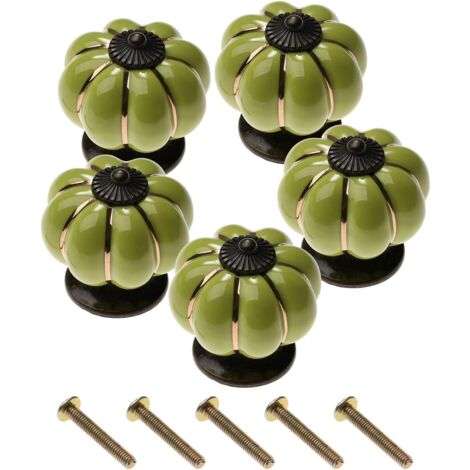 5 Pezzi Pomelli in Ceramica a Forma di Zucca, Vintage Pomelli per ...