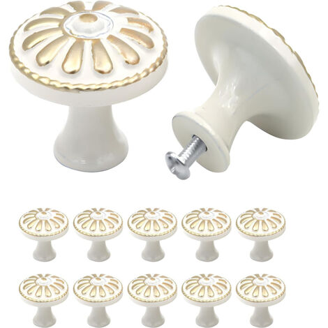 10pcs Pomelli per Cassetti Rotondi, Pomello per Mobili d'Epoca ...