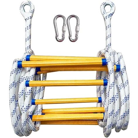 Scala di Corda 3M, Scala di Emergenza a 2 Piani con Moschettone Veloce ...