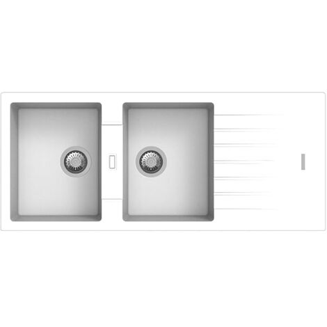 LAVELLO INCASSO 2 VASCHE CM 116 (BIANCO)