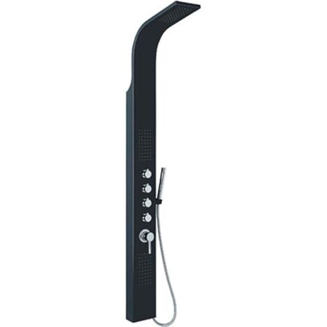 COLONNA DOCCIA PARETE ATTREZZATA MULTIFUNZIONE IDROMASSAGGIO DANUBIO Nera