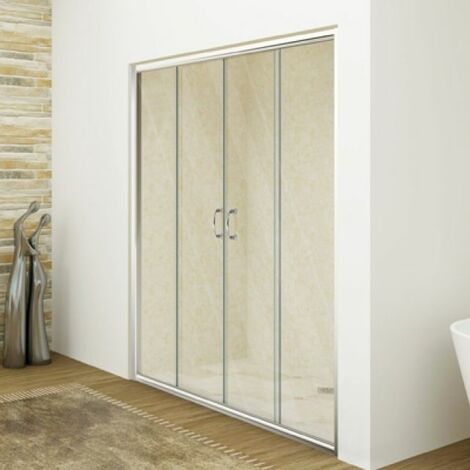 NICCHIA DOCCIA SCORREVOLE 4 ANTE CRISTALLO LINEA ESSENTIAL cm 166-170 / Apertura cm 73