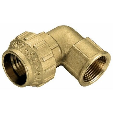 RACCORDO CURVO FEMMINA IN OTTONE TIEMME 1" x 32