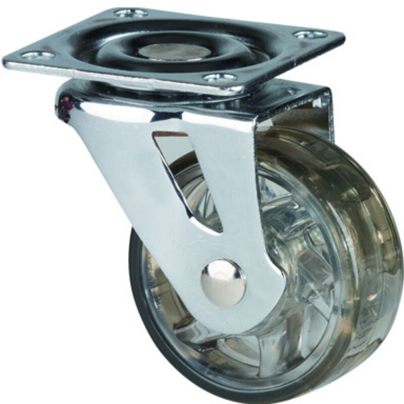 Rotella per mobili TOP O 50 mm, trasparente scuro, senza freno Sans marque