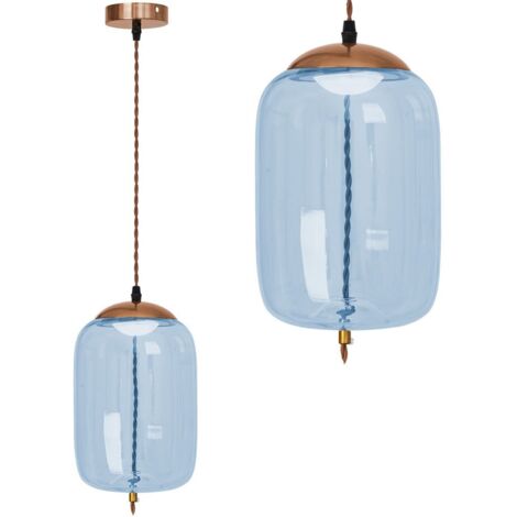 LAMPADA LED da SOFFITTO PENSILE DI VETRO BLU APP443-CP