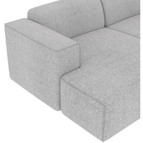 Sofá esquinero 3 plazas izquierda en tejido gris claro - Aska