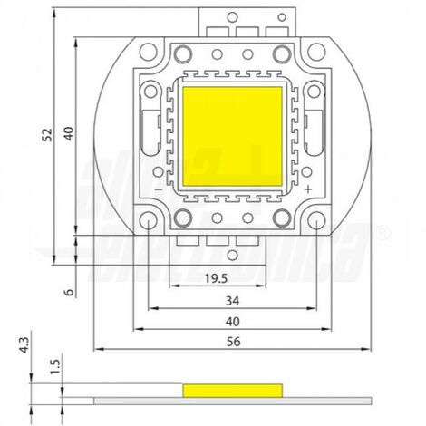 Led alpha electronic cob 30w 4000k - ll5030nw